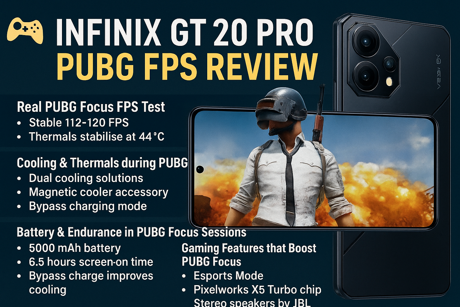 PUBG Focus: Infinix GT 20 Pro 120 FPS Gaming Analysis