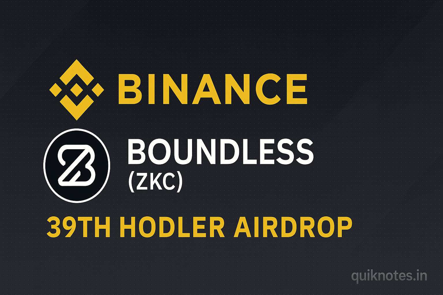 Binance to Airdrop 15M ZKC in 39th HODLer Airdrop; Boundless Lists Sept. 15