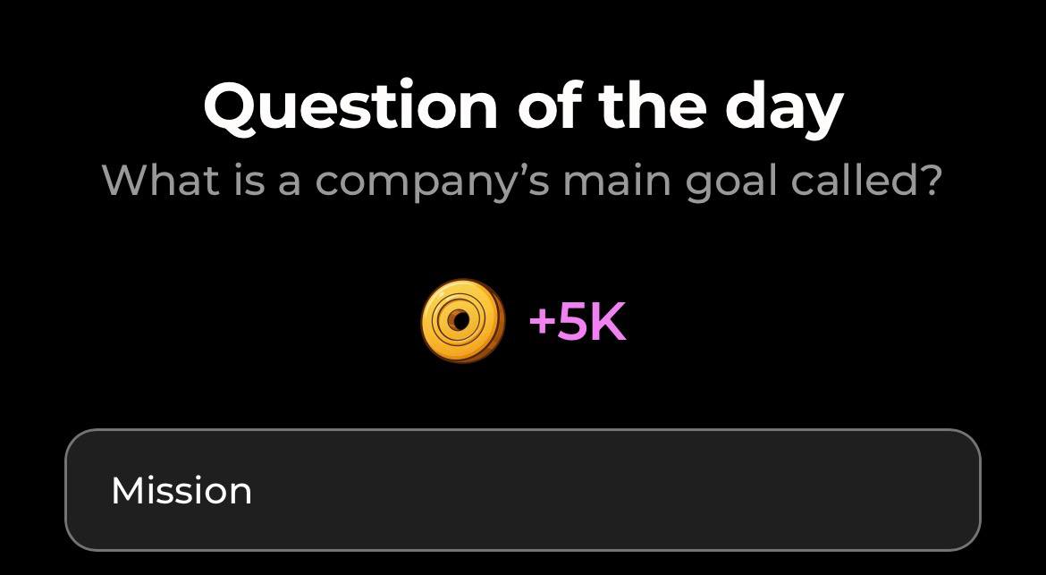 What is a company’s main goal called?